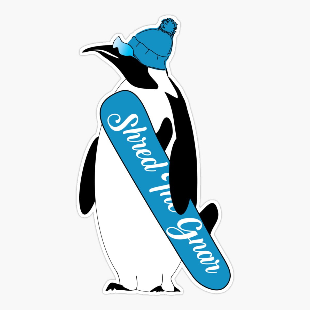 Maneki Animalcreations Shred The Gnar Cartoon Penguin Sticker, Phone ...