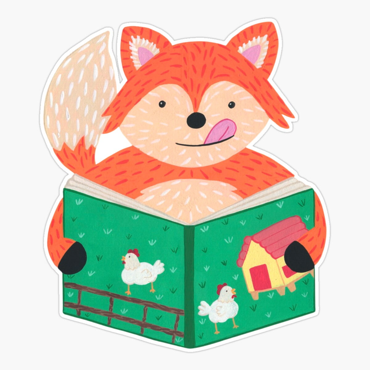 Maneki Animals With Books Part 1 - Ox Reading A Recipe Book Sticker ...