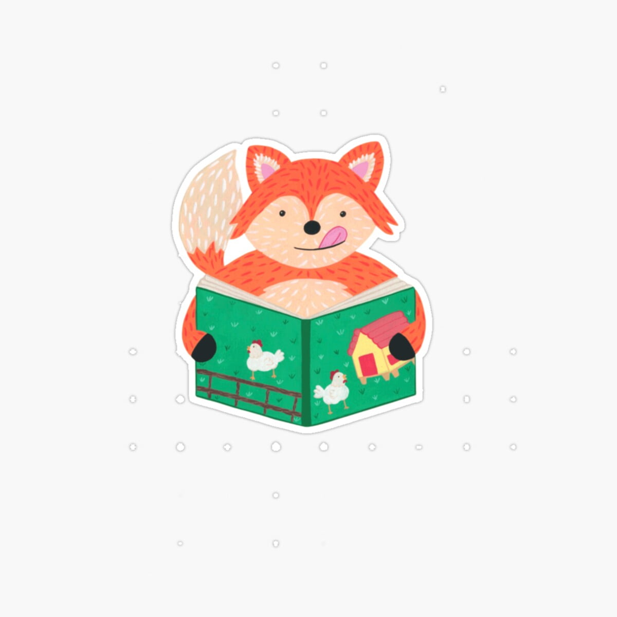 Maneki Animals With Books Part 1 Ox Reading A Recipe Book Sticker ...