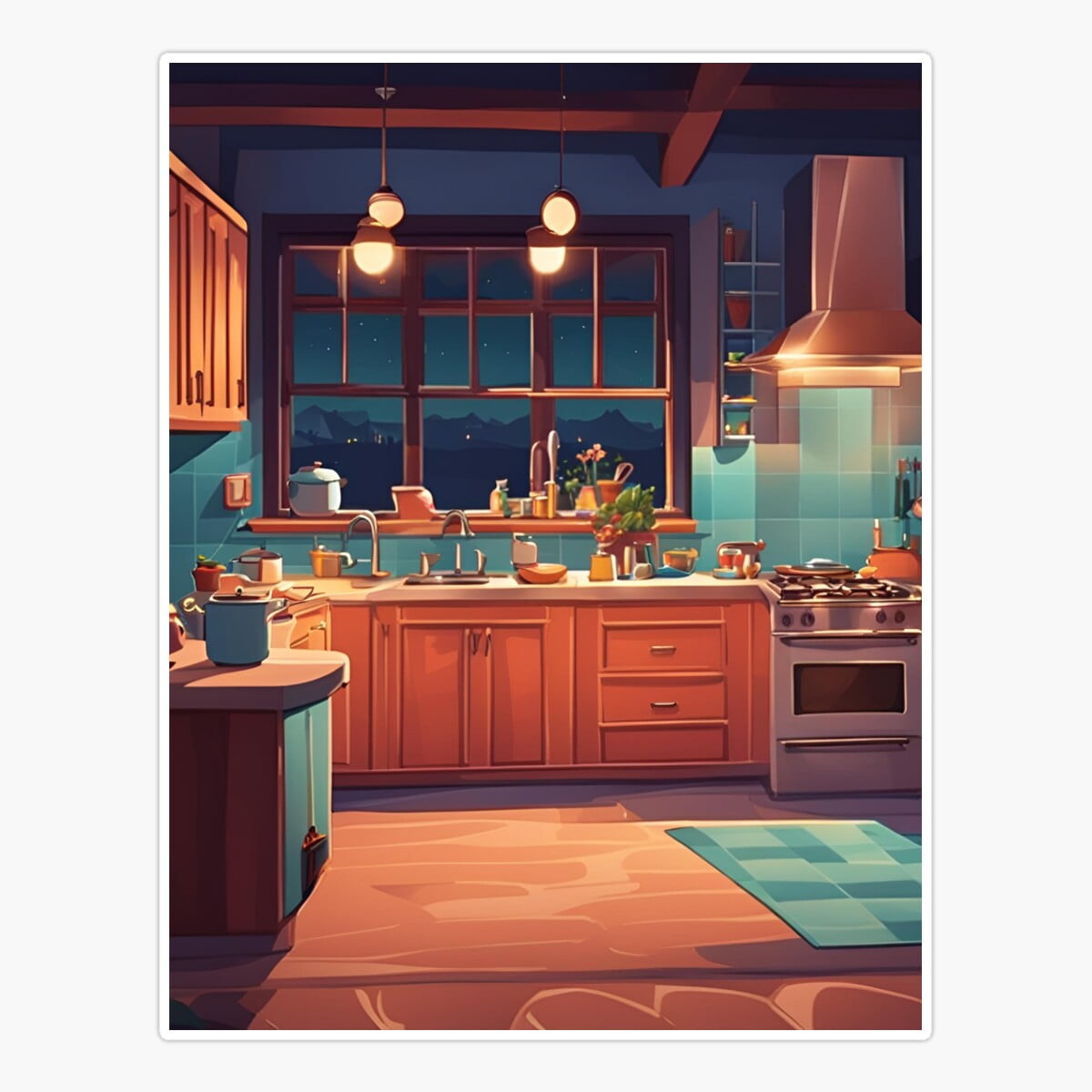 Maneki Animated Kitchen Sticker, Phone Decal Water Bottle Stickers Car ...