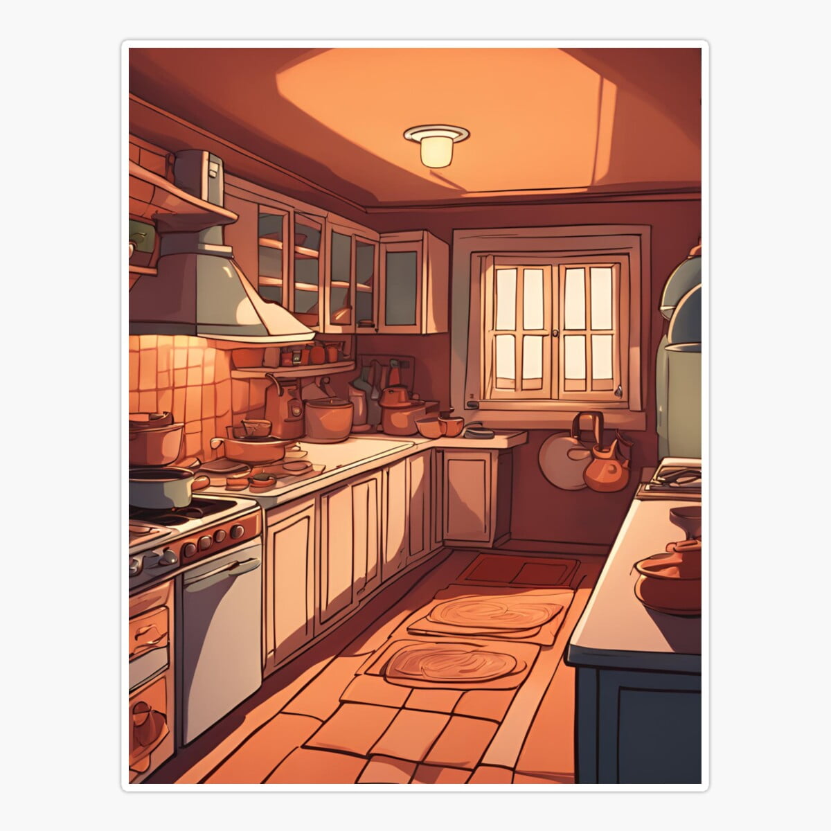 Maneki Animated Kitchen Sticker, Phone Decal Water Bottle Stickers Car ...