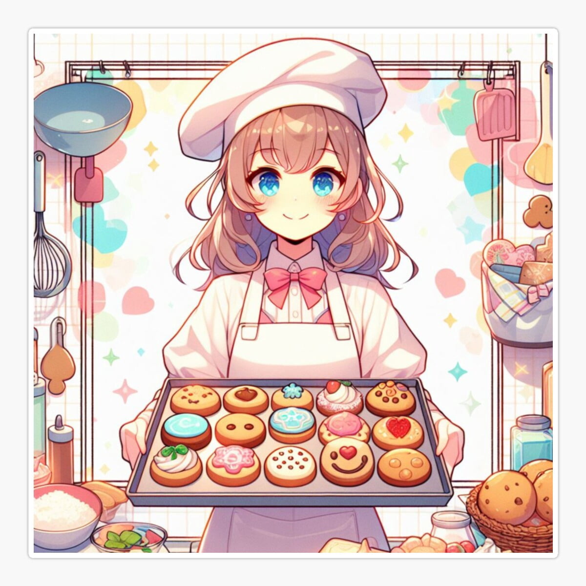 Maneki Anime Baking Sticker, Phone Decal Water Bottle Stickers Car ...