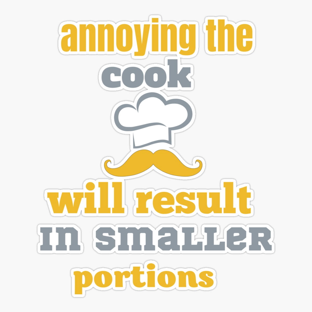 Maneki Annoying The Cook Will Result In Smaller Portions,Unny Sticker ...
