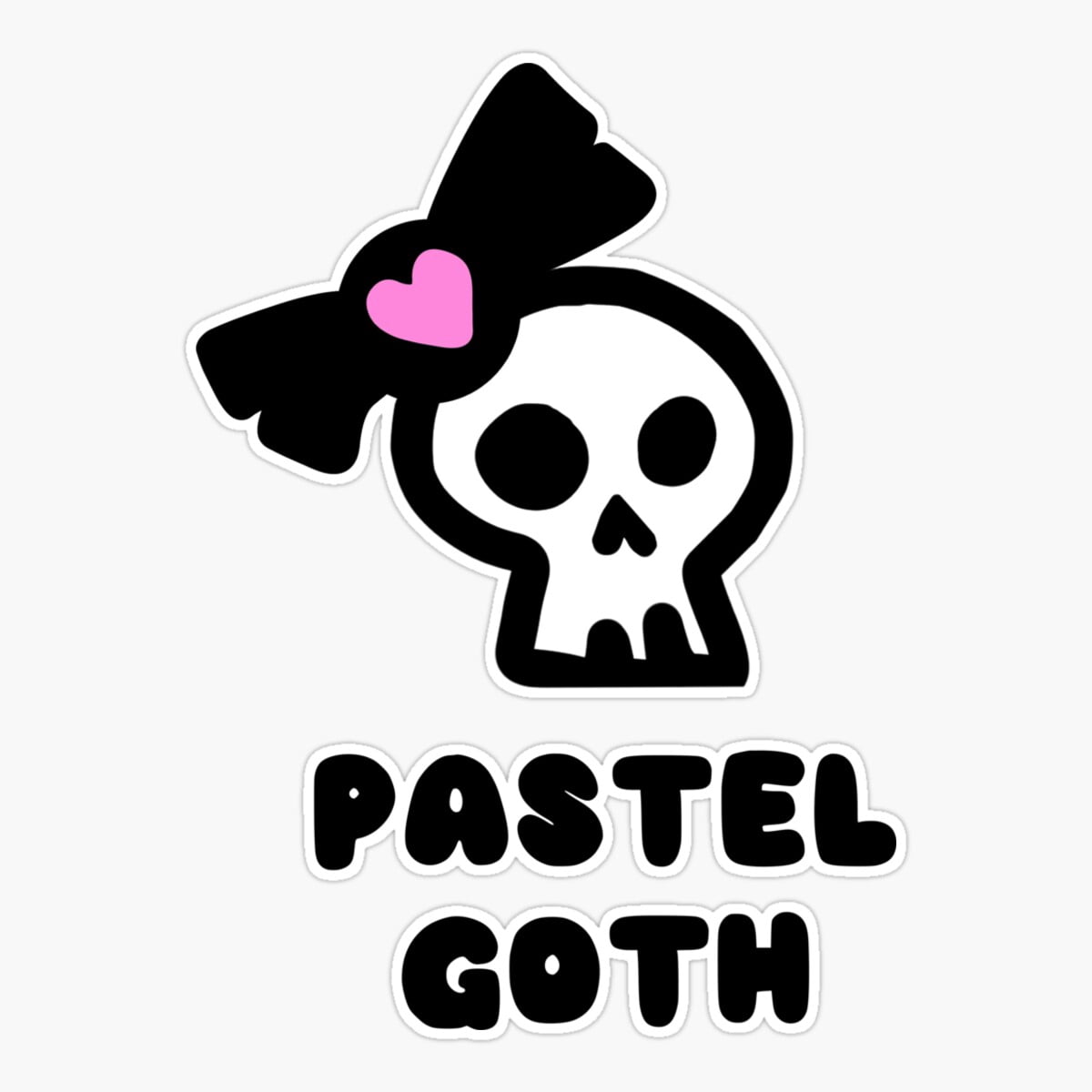 Maneki Antasy Kawaii Goth Pastel Goth Cute Pastel Heart Bow Skull ...