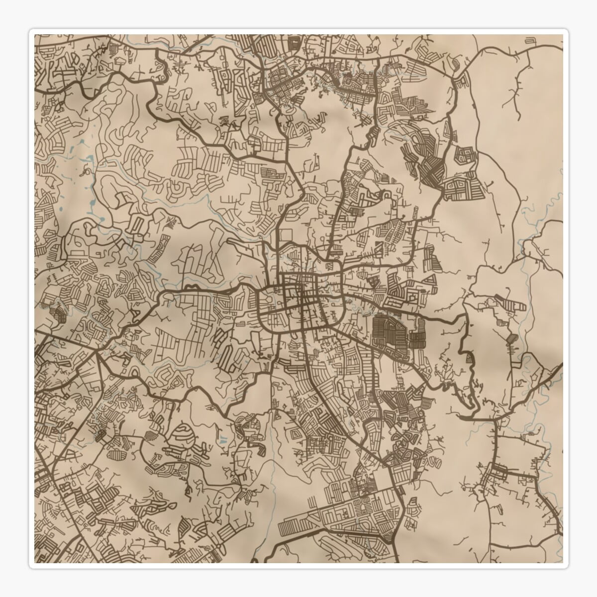 Maneki Antipolo Sepia Map Sticker, Phone Decal Water Bottle Stickers ...
