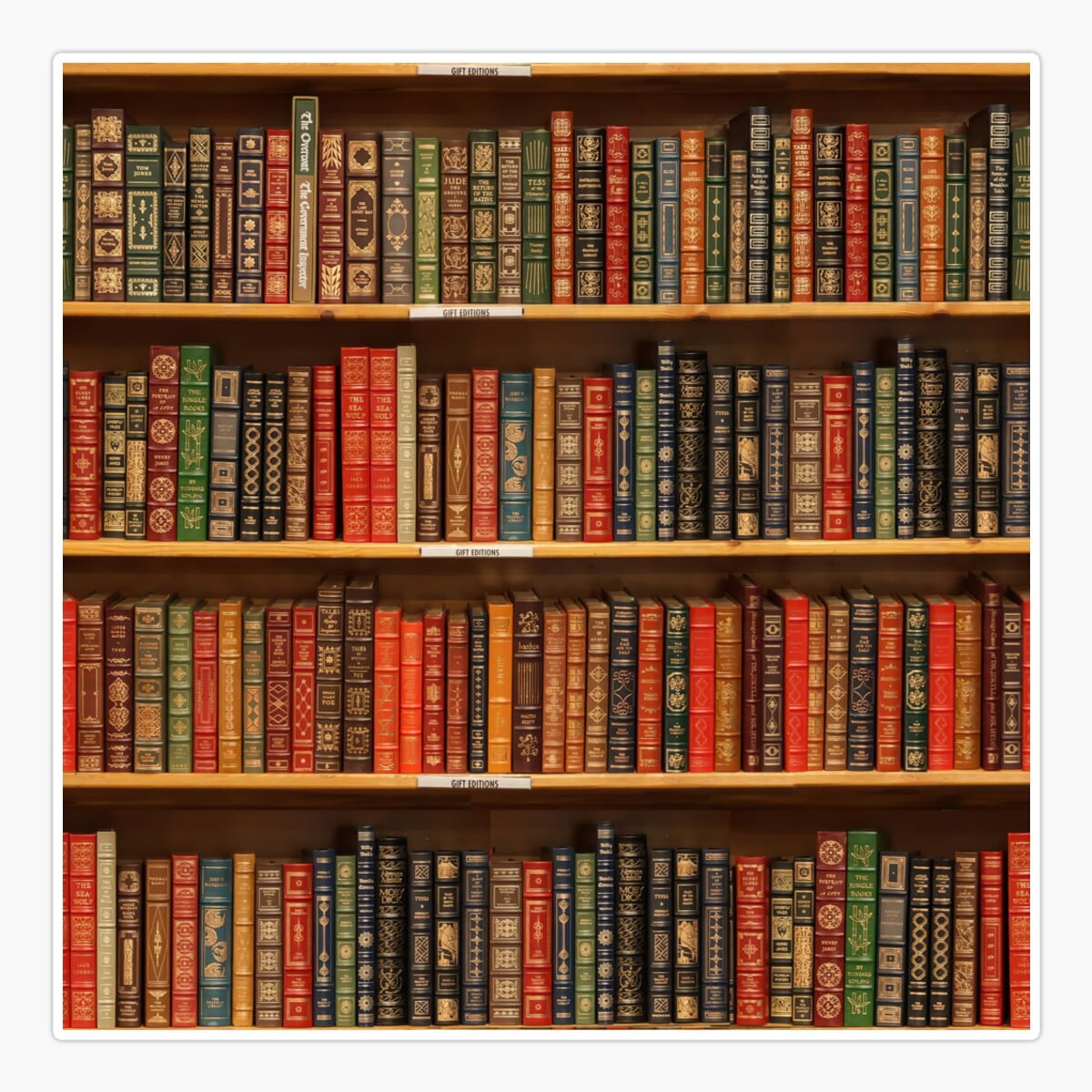 Maneki Antique Bookshelves Sticker, Phone Decal Water Bottle Stickers ...