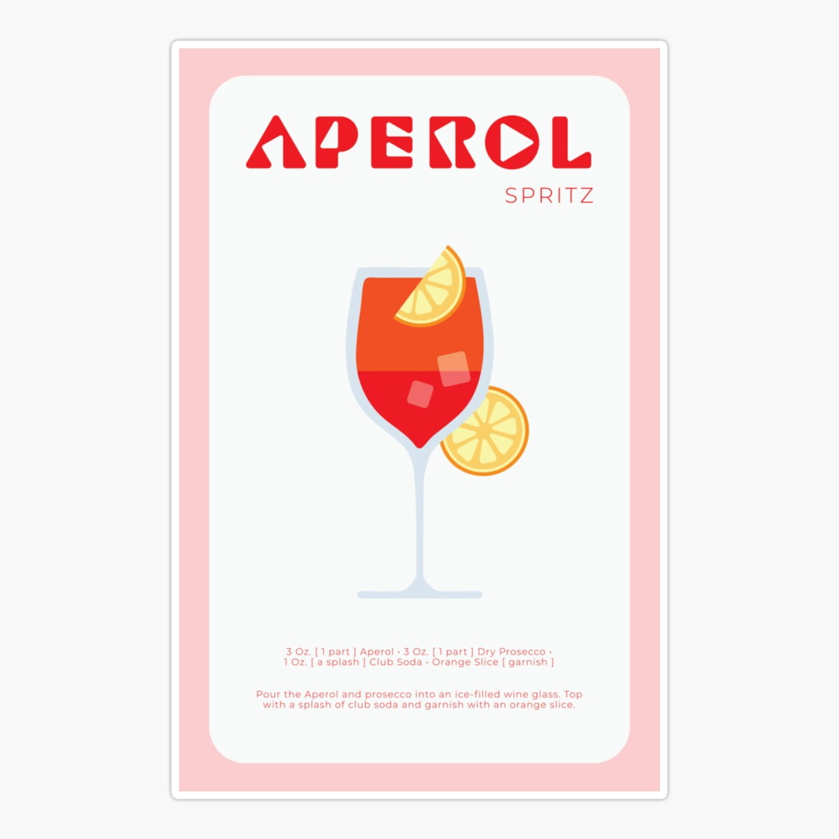 Maneki Aperol Spritz Cocktail Poster Sticker, Phone Decal Water Bottle ...