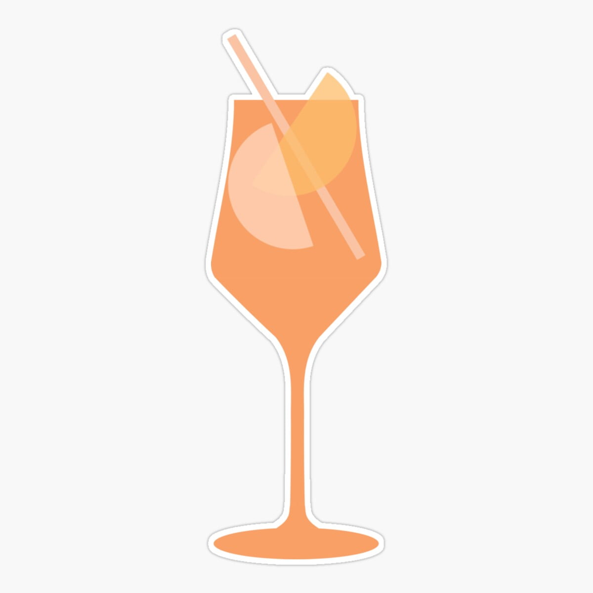 Maneki Aperol Spritz - Minimal Cocktail Clic Sticker, Phone Decal Water ...