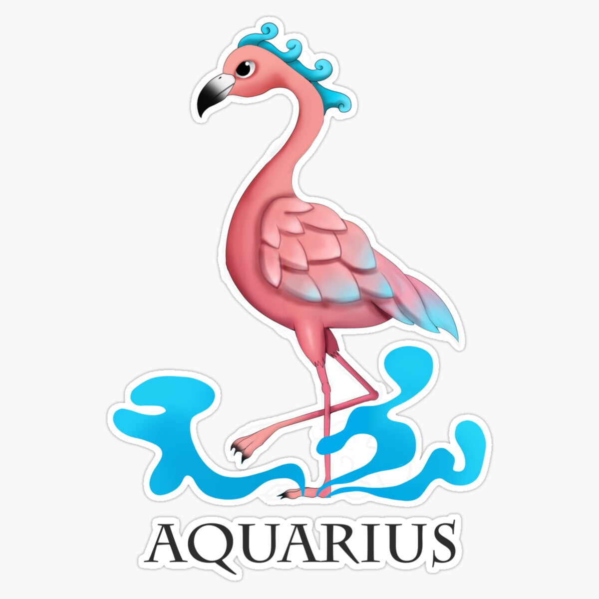 Maneki Aquarius - Star Sign Party Er, Phone Decal Water Bottle Stickers ...