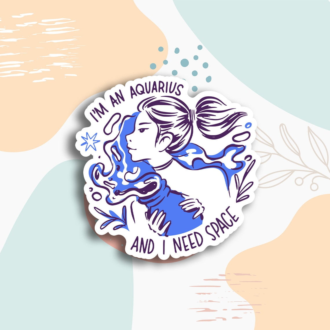 Maneki Aquarius Zodiac Er, Zodiac Friend Gift, Planner Decals, Birthday ...