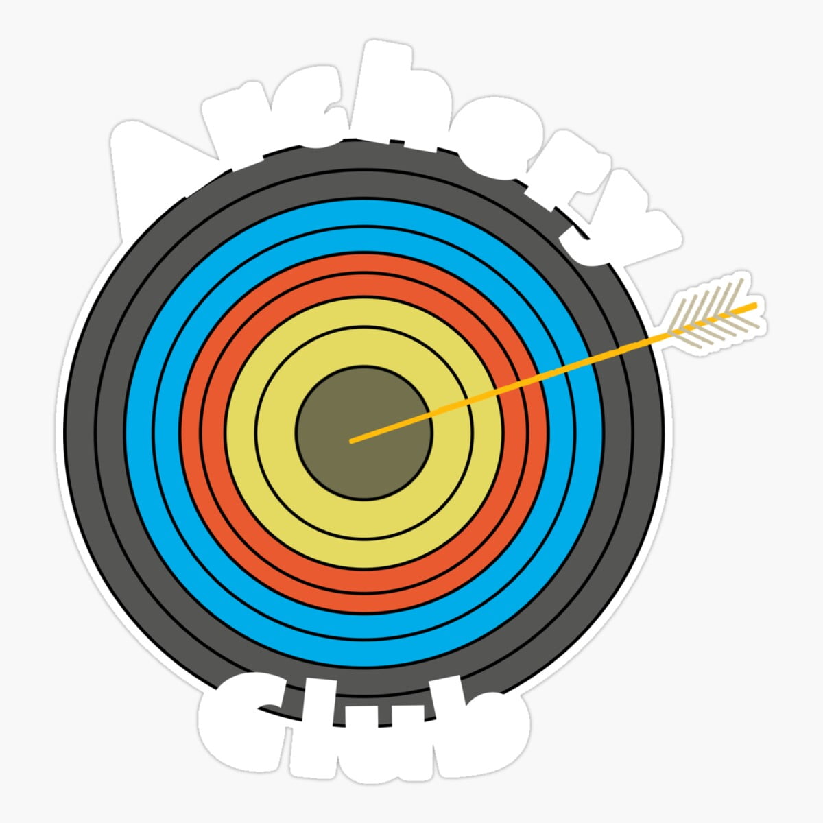 Maneki Archery Club Target Bow And Arrow Er, Phone Decal Water Bottle ...