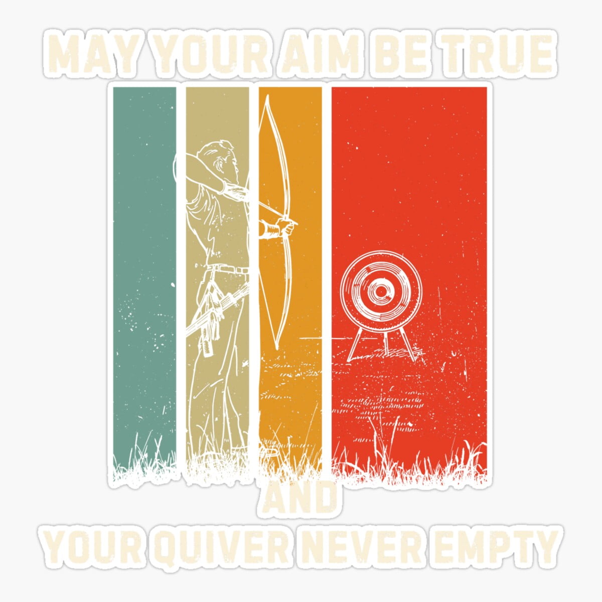 Maneki Archery Quote Vintage Sunset Archer Er, Phone Decal Water Bottle ...