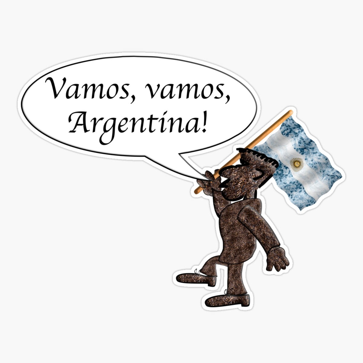 Maneki Argentina Mate Tea Character Carrying The Argentinian Flag ...