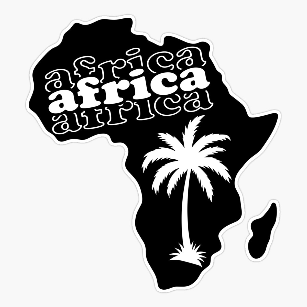 Maneki Arica Continent Map Silhouette Sticker, Phone Decal Water Bottle ...