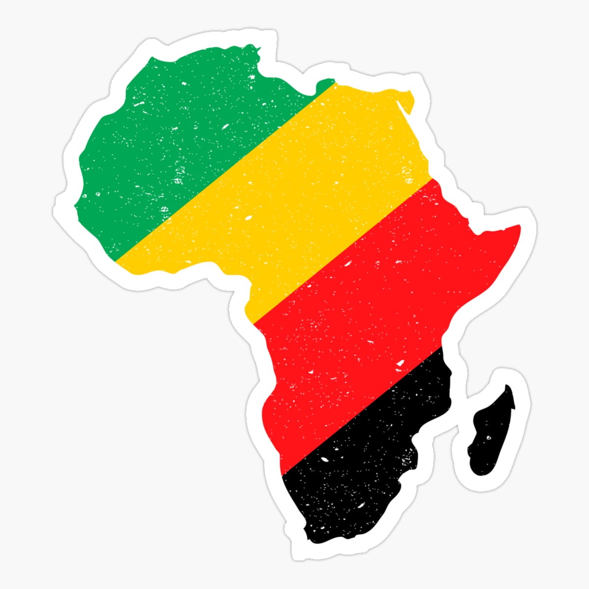 Maneki Arica Country Map Distress Sticker, Phone Decal Water Bottle ...