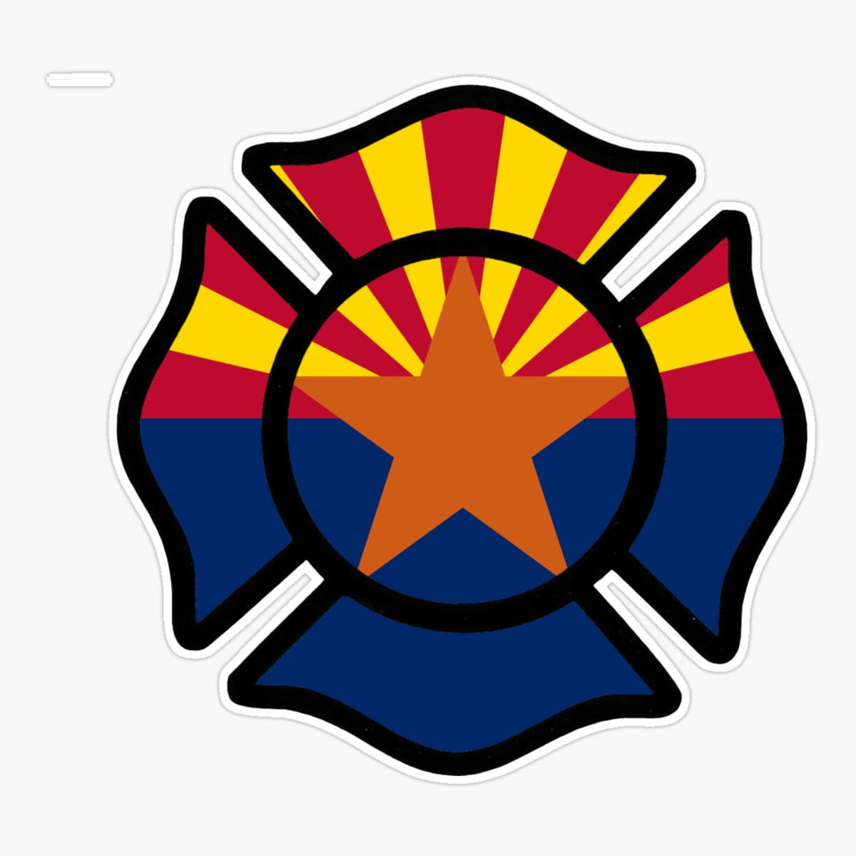 Maneki Arizona Firefighter Maltese Cross Er, Phone Decal Water Bottle ...