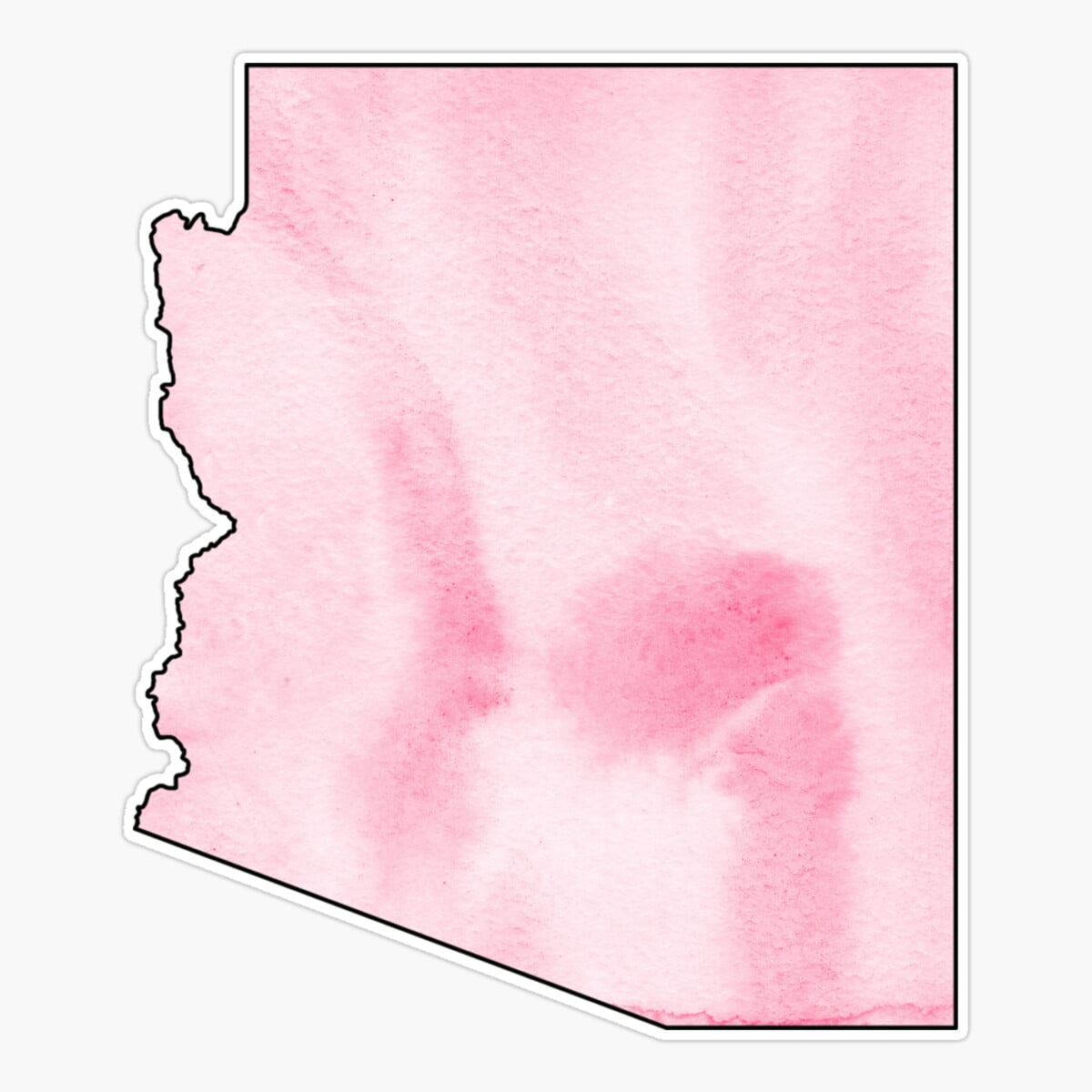 Maneki Arizona State Outline, Pink Watercolor Sticker, Phone Decal ...