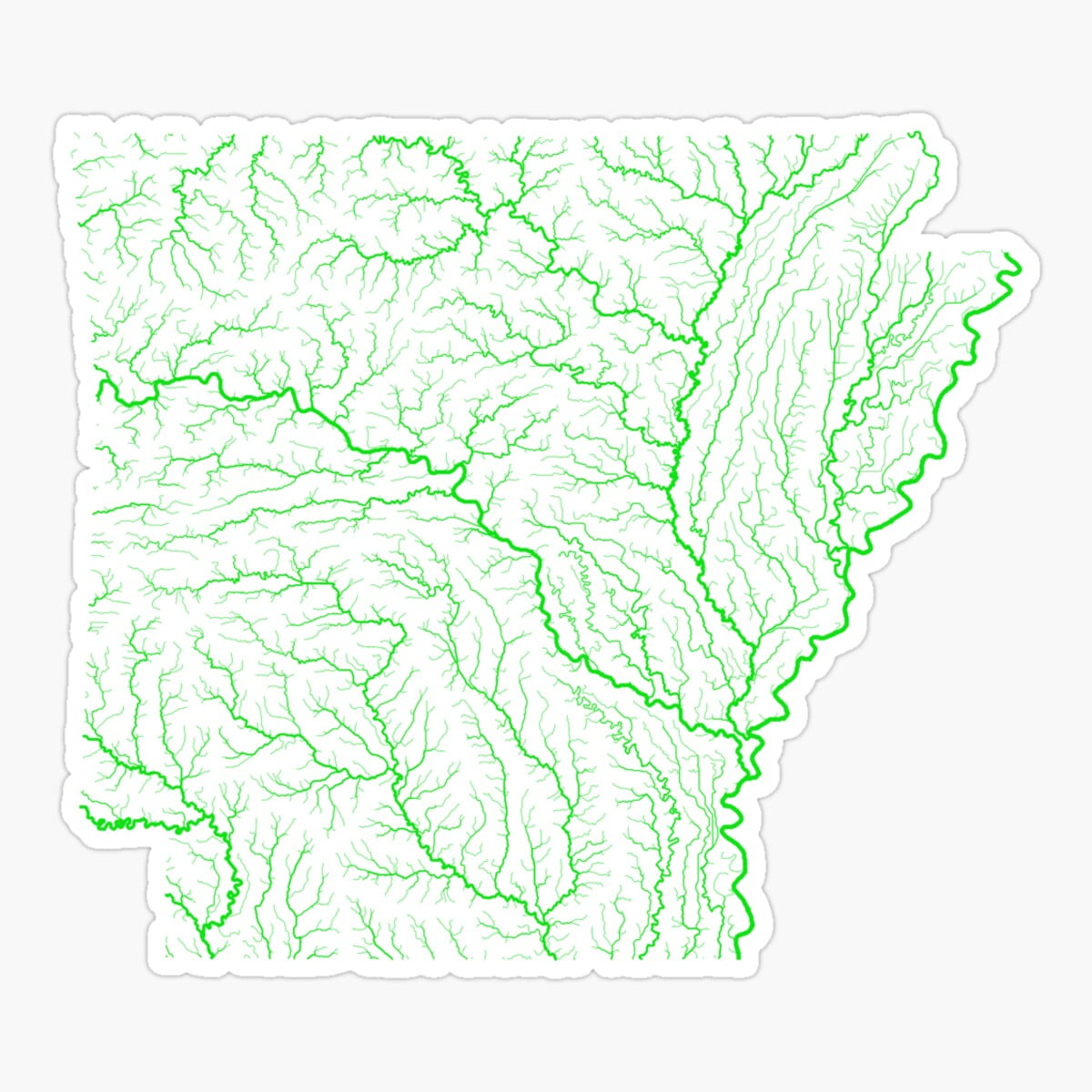 Maneki Arkansas River Basin Map In Rainbow Colours With White ...