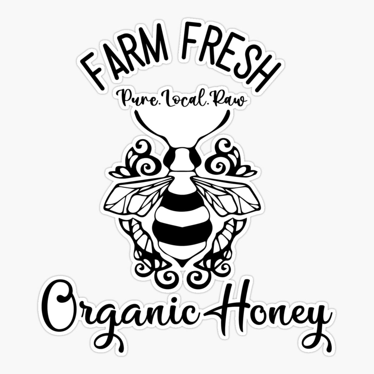 Maneki Arm Resh Organic Honey Sticker, Phone Decal Water Bottle ...