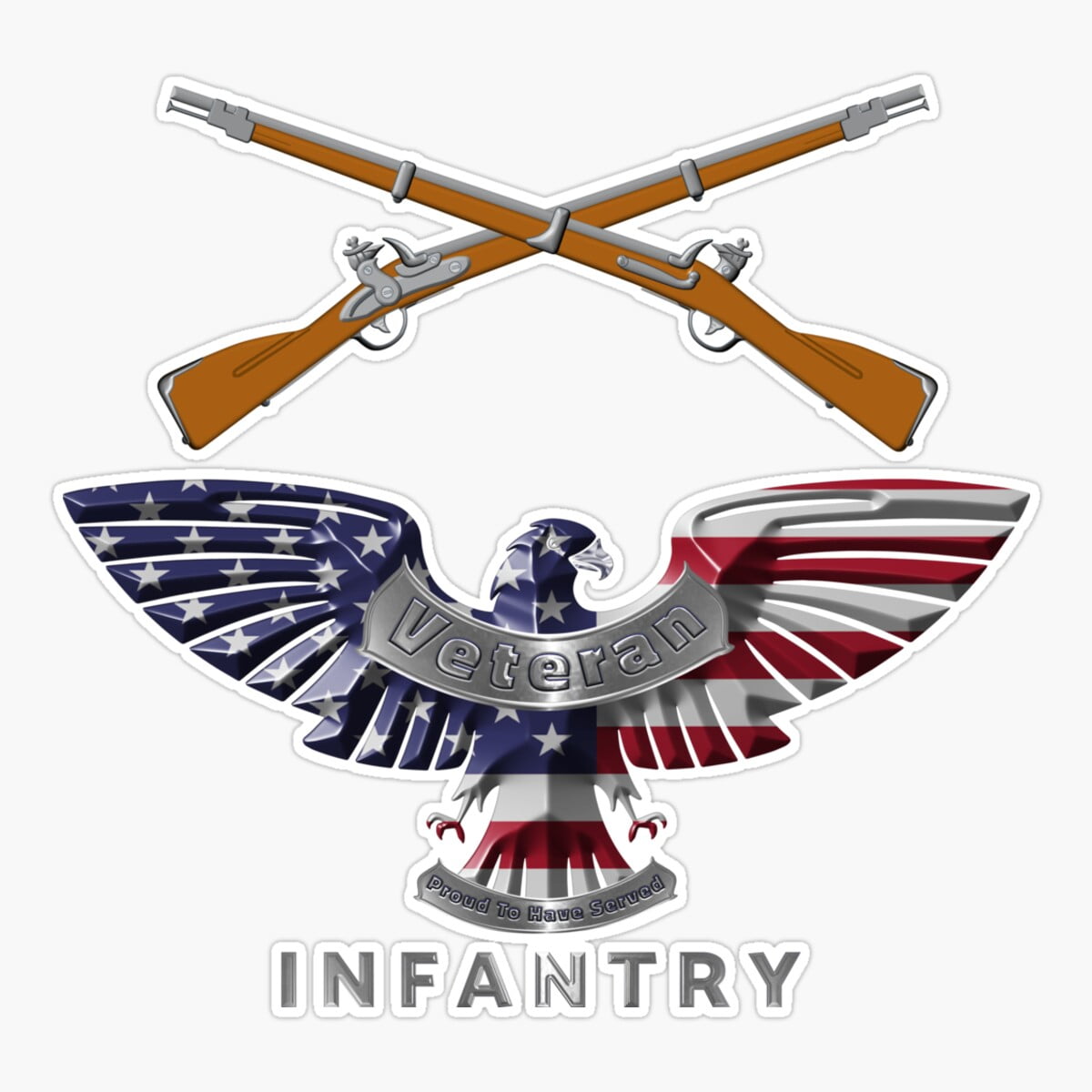 Maneki Army Infantry Veteran Soldier Ized Eagle Er, Phone Decal Water ...