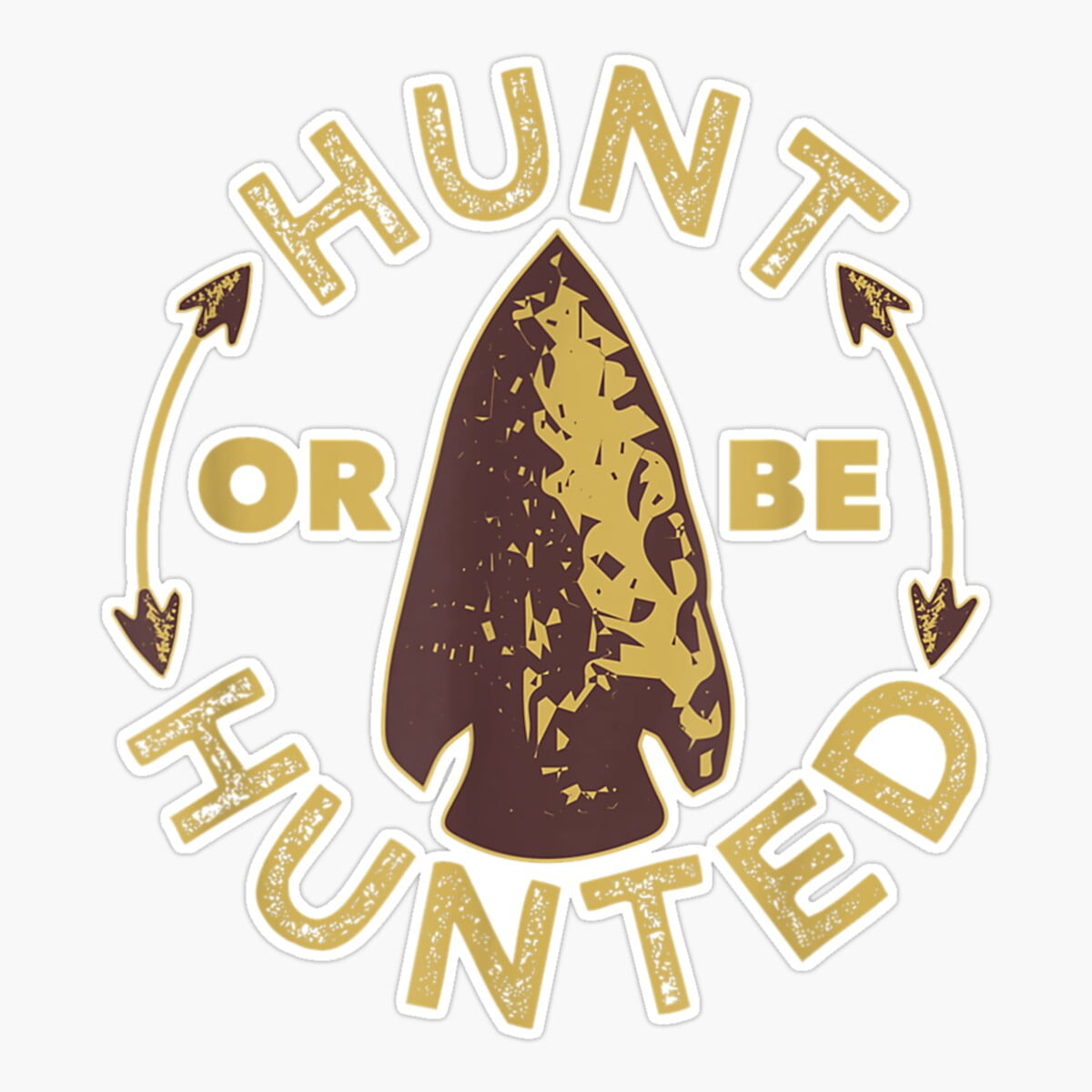 Maneki Arrowhead Hunting Hunt Or Be Hunted Er, Phone Decal Water Bottle ...