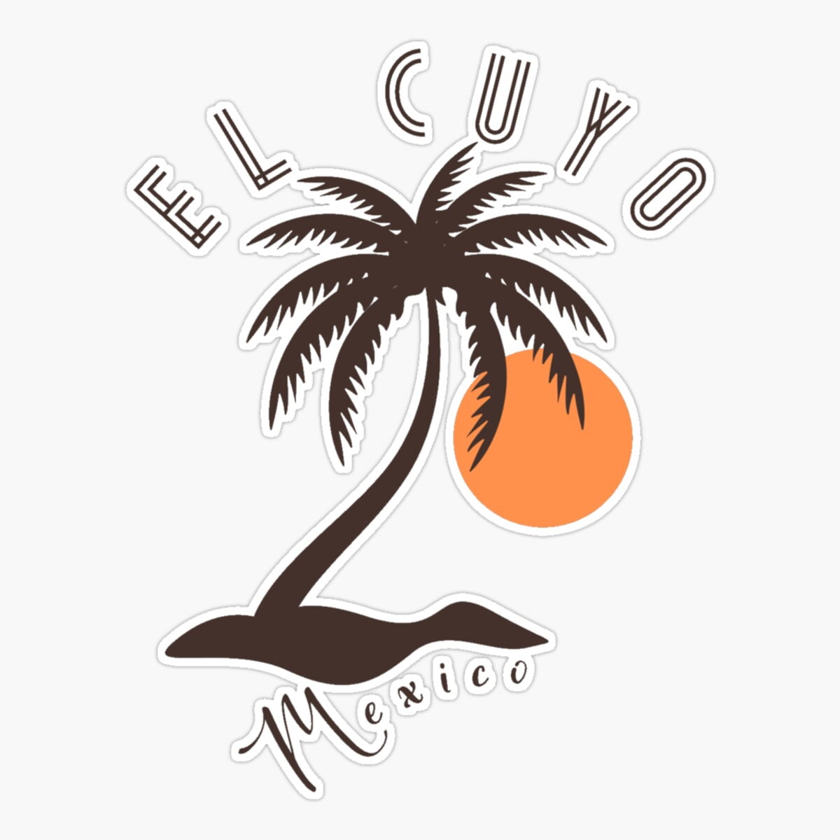 Maneki Art Deco El Cuyo Mexico - Brown - Retro Beach / Vacation ...