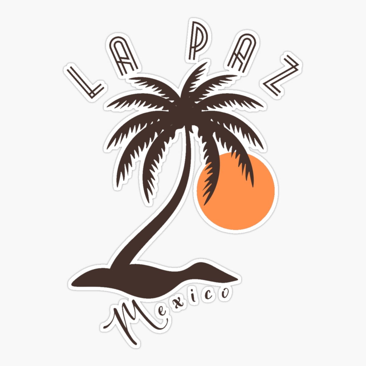 Maneki Art Deco La Paz Mexico - Brown - Retro Beach / Vacation / Cruise ...