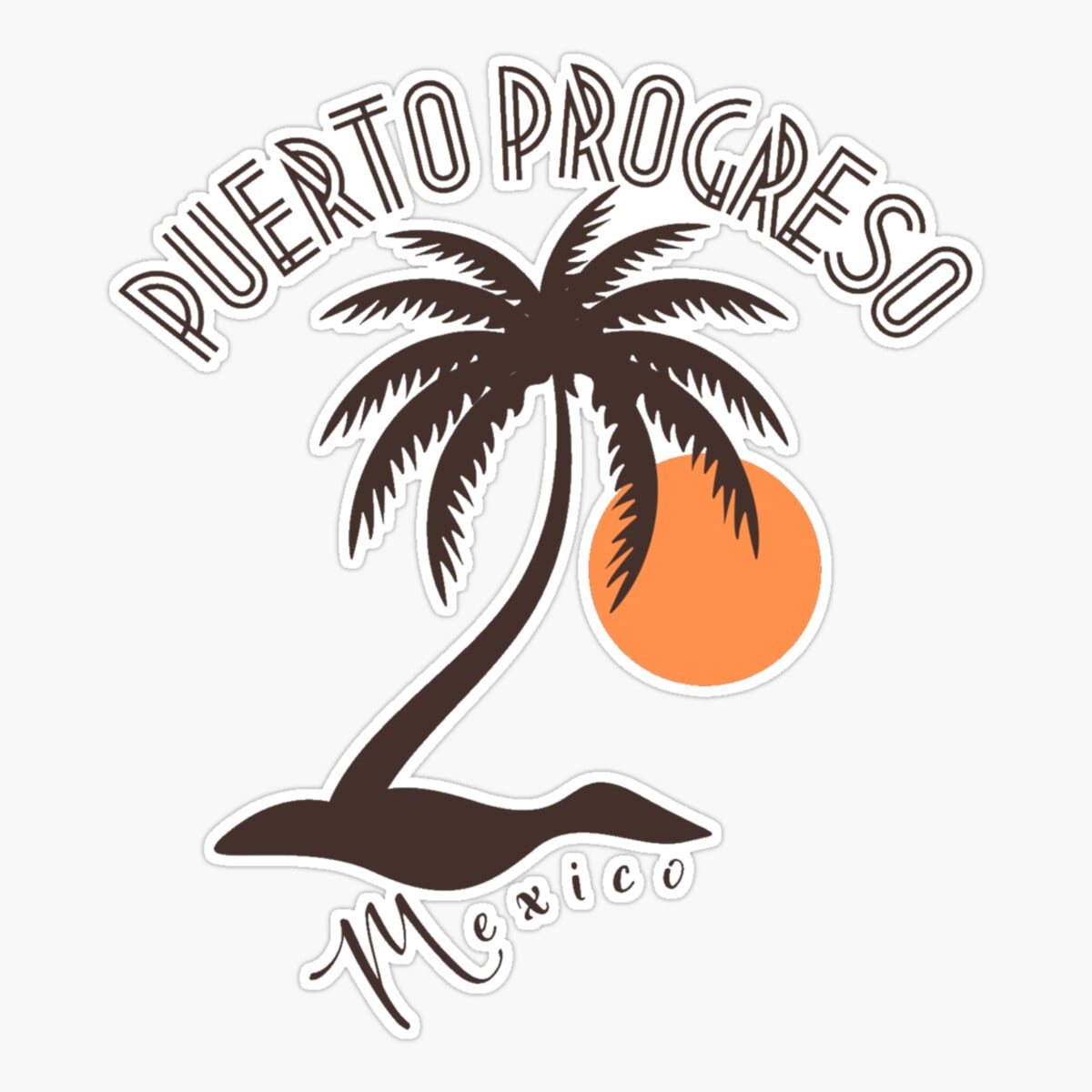 Maneki Art Deco Puerto Progreso Mexico - Brown - Retro Beach / Vacation ...