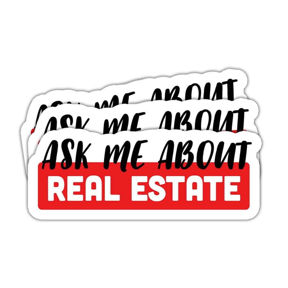 Maneki Ask Me About Real Estate Sticker Gift Decoration Truck Helmet ...