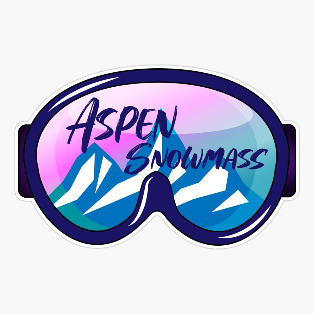 Maneki Aspen Snowm Mountain Ski Resort Sticker, Phone Decal Water ...