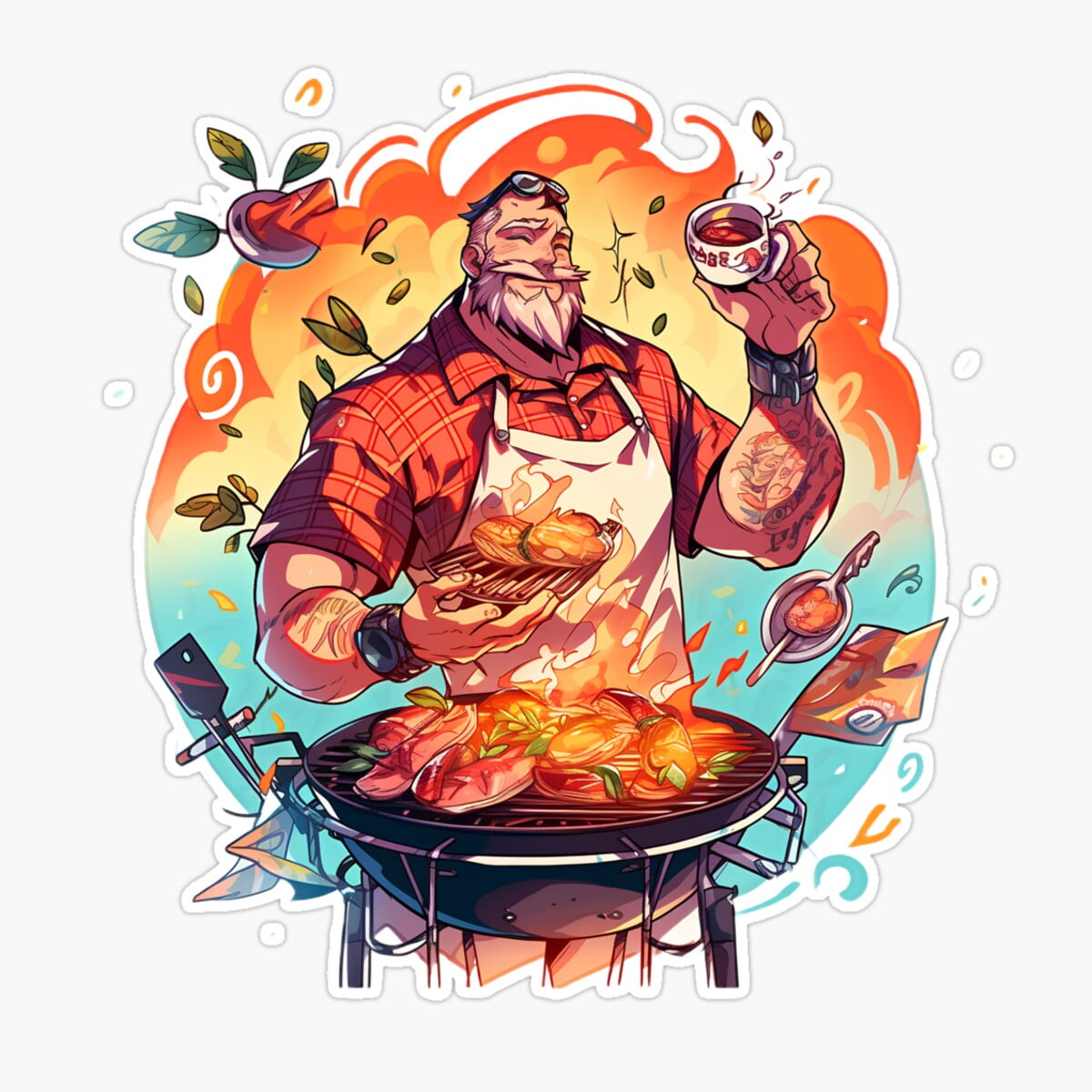 Maneki Athers Day Grill Master Dad, Bbq Art Cooking Master Grilling ...