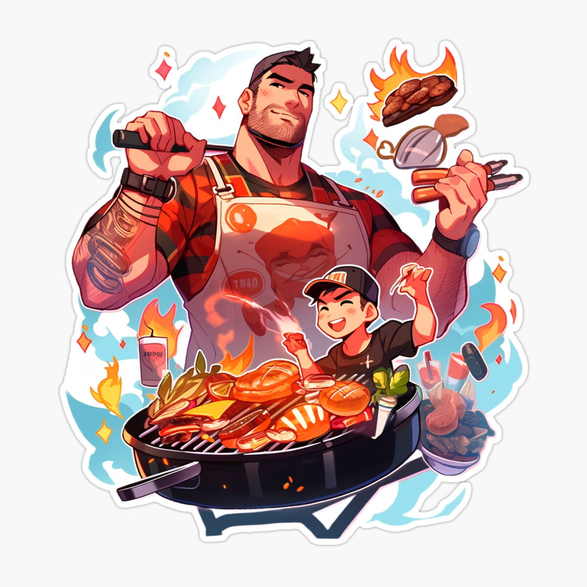 Maneki Athers Day The Grill Master Guru Dad Lie, Grilling Bbq Time ...