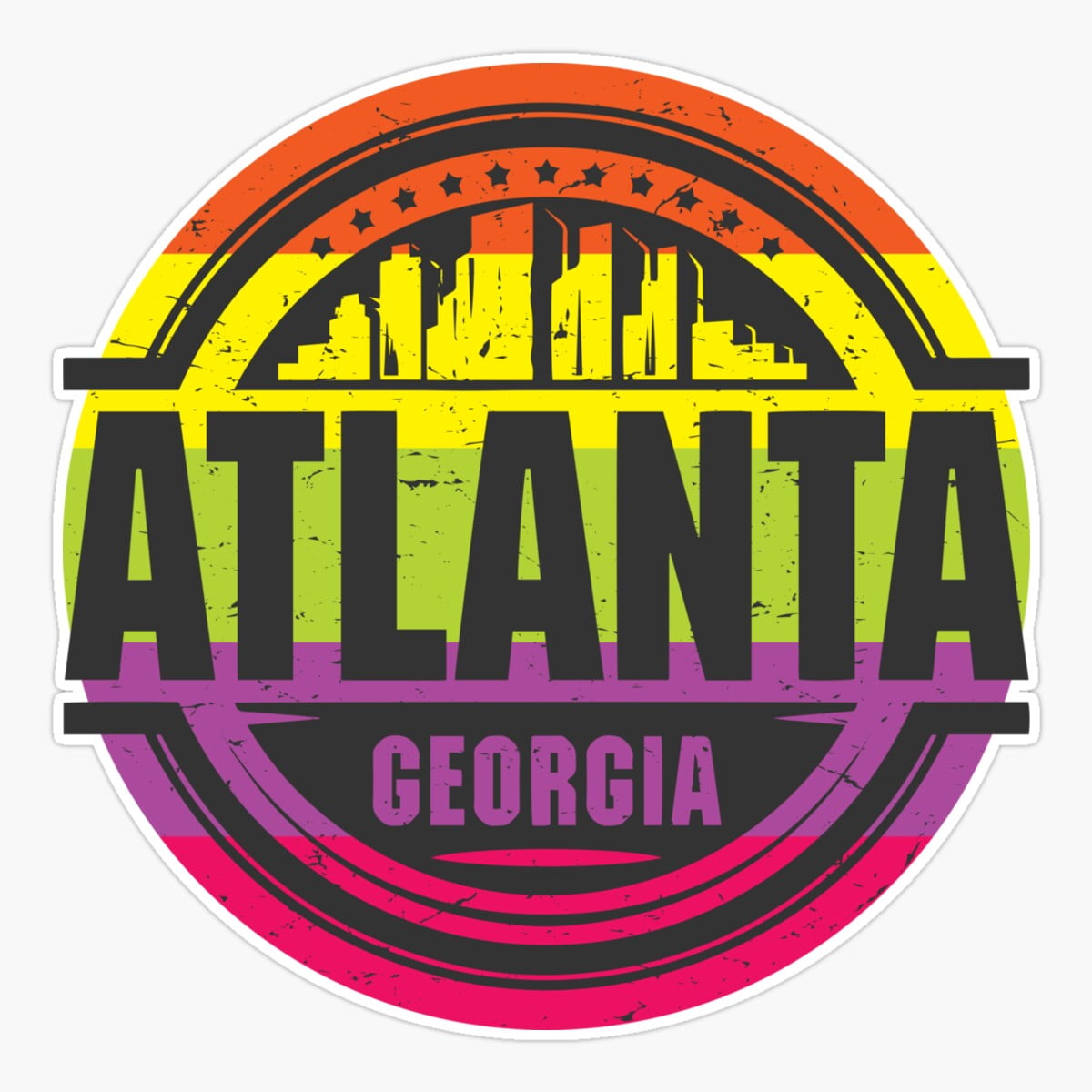 Maneki Atlanta, Georgia Sticker, Phone Decal Water Bottle Stickers Car ...