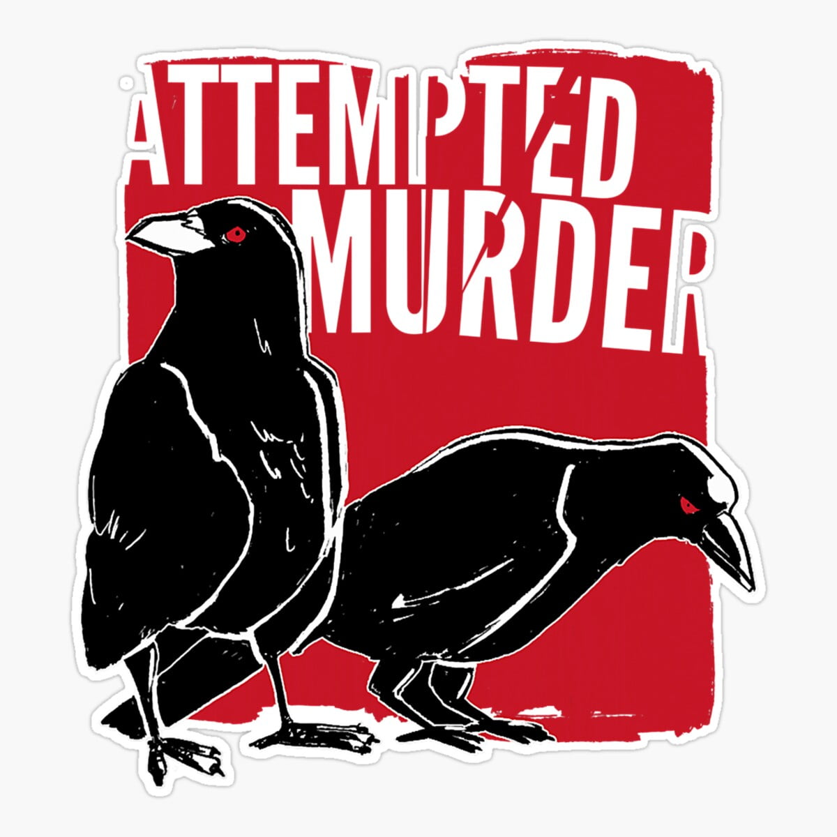 Maneki Attempted Murder Unny Pun Joke Crow Raven Er, Phone Decal Water ...