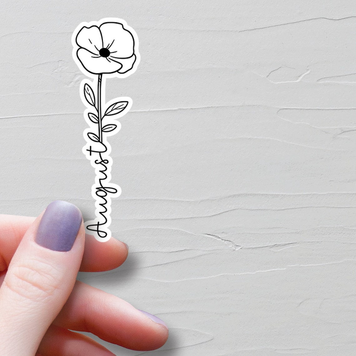 Maneki August Birthflower Er, August Birth Month Flower, Line Art Poppy ...