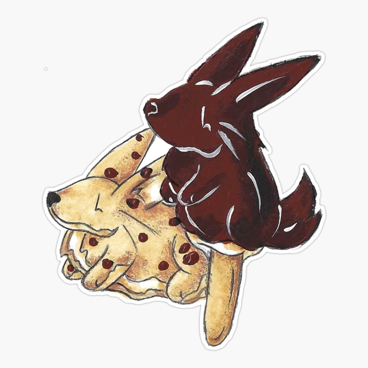 Maneki August Rabbits Sticker, Phone Decal Water Bottle Stickers Car ...