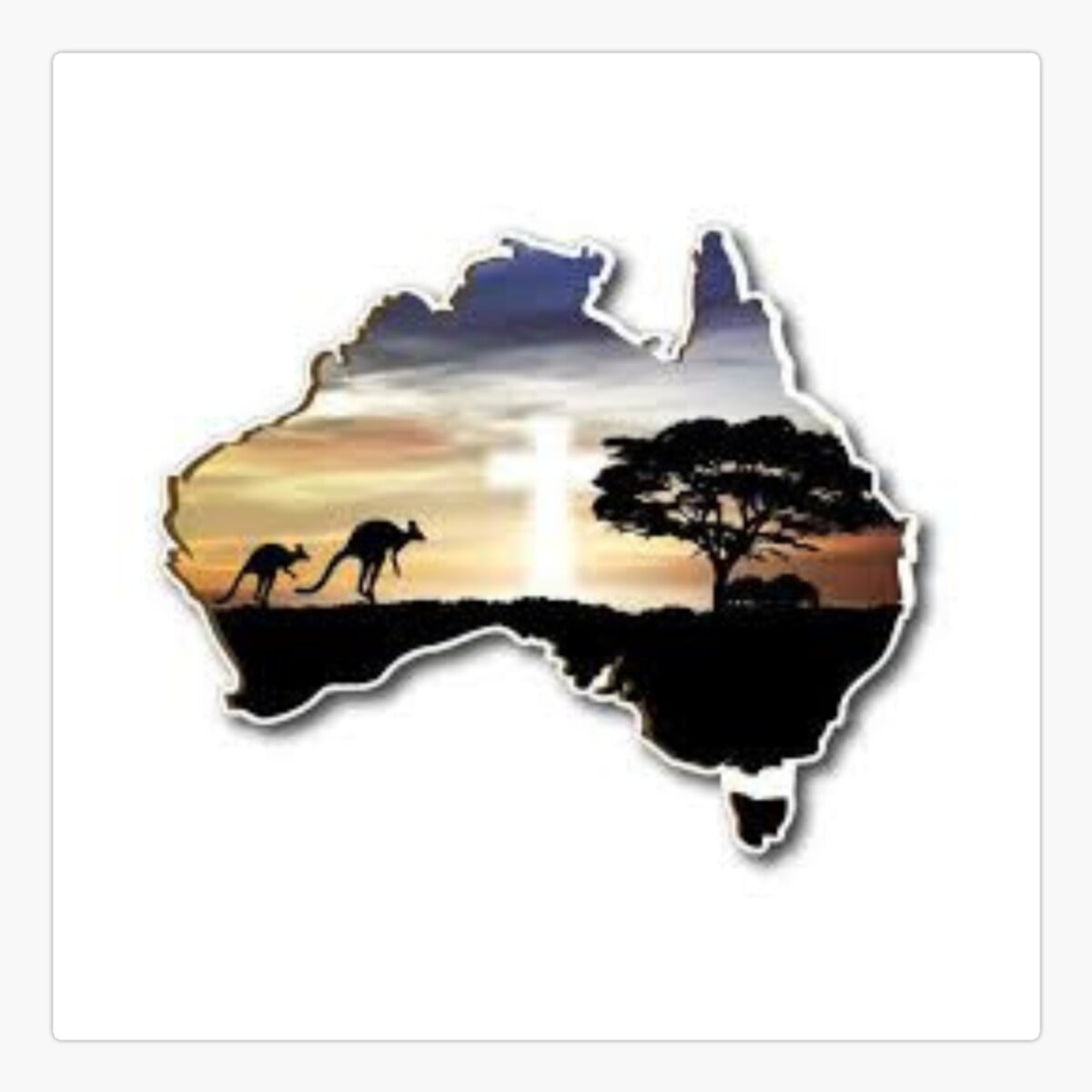 Maneki Australia Map Sticker, Phone Decal Water Bottle Stickers Car ...