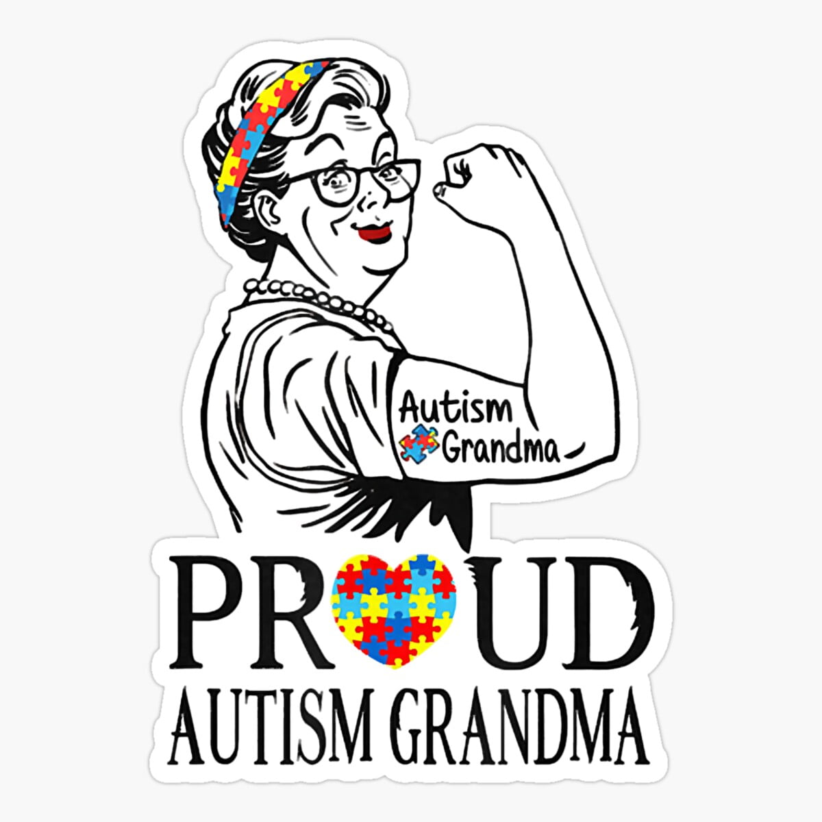Maneki Autism Awareness Proud Autism Grandma Autistic Neurodiversity ...