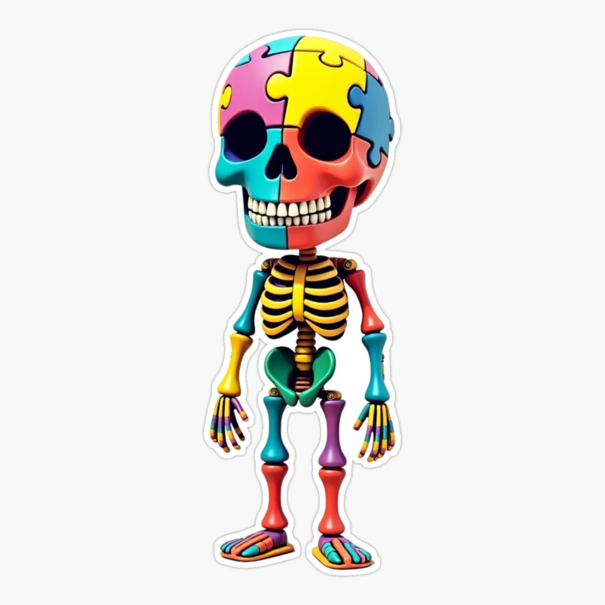 Maneki Autism Cute Puzzle Skeleton - Autistic Girl & Boy Er, Phone ...