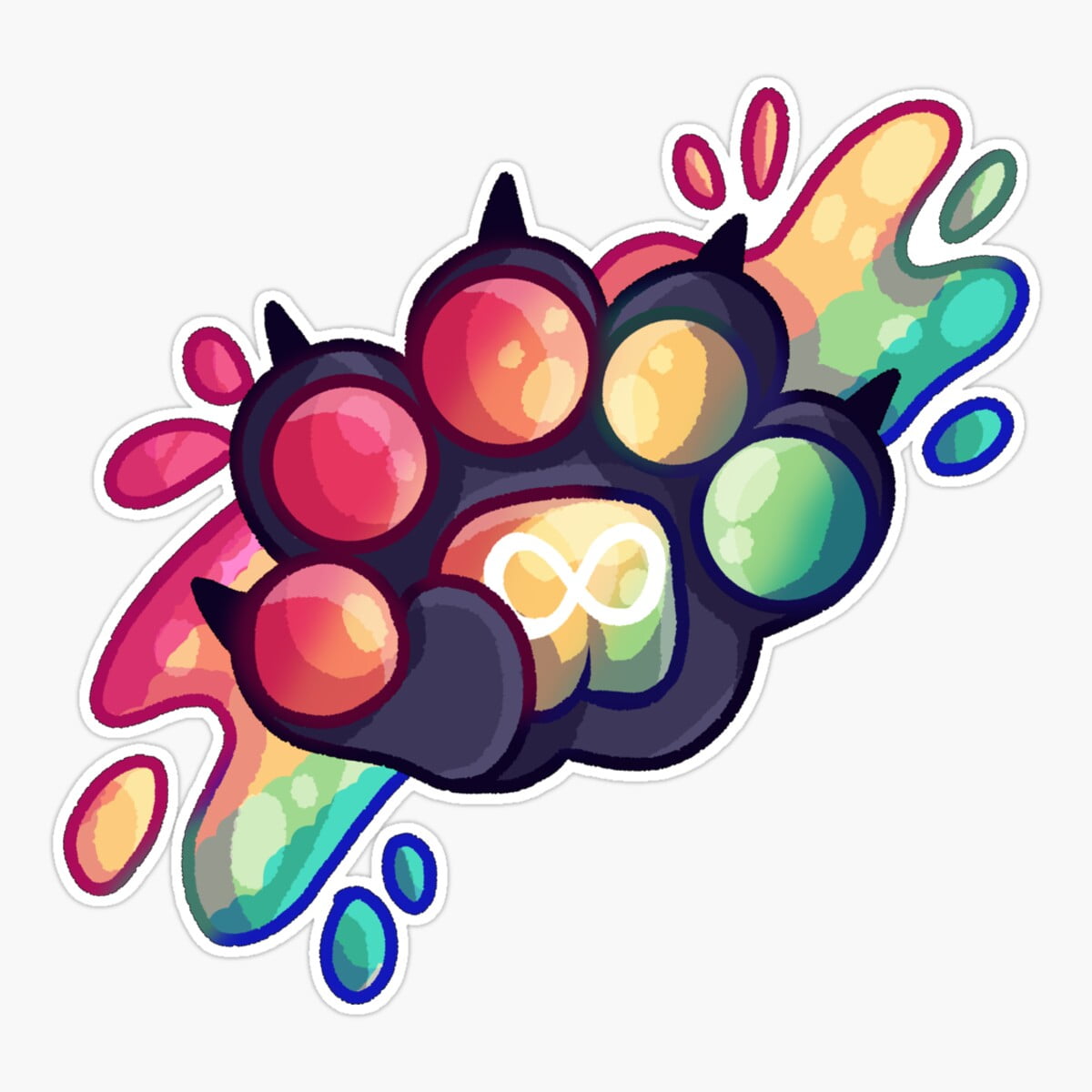 Maneki Autism Infinity Pride Paw Er, Phone Decal Water Bottle Stickers ...