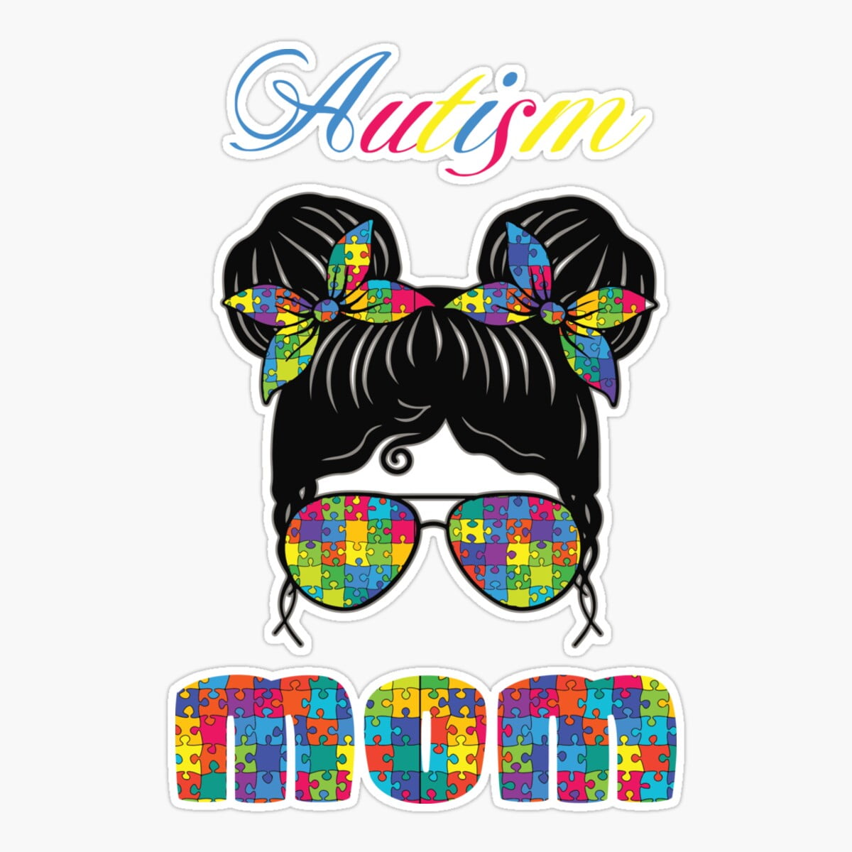 Maneki Autism Mom Life Autism Awareness Er, Phone Decal Water Bottle ...