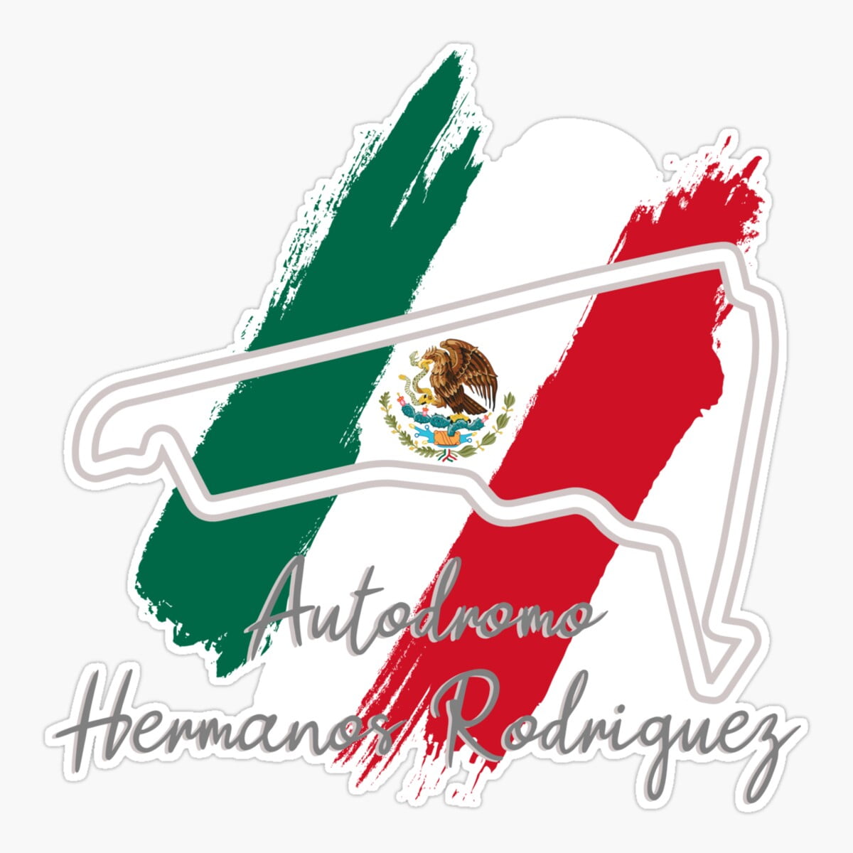 Maneki Autodromo Hermanos Rodriguez Circuit Sticker, Phone Decal Water ...
