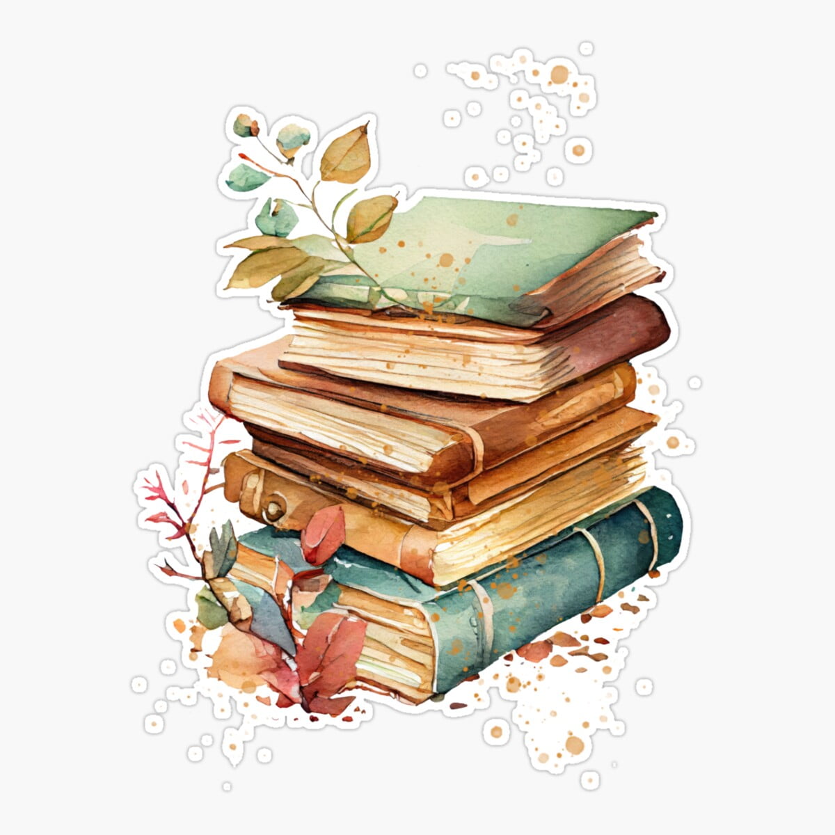 Maneki Autumn Books Design Or Bookworms, Booklovers Sticker, Phone ...