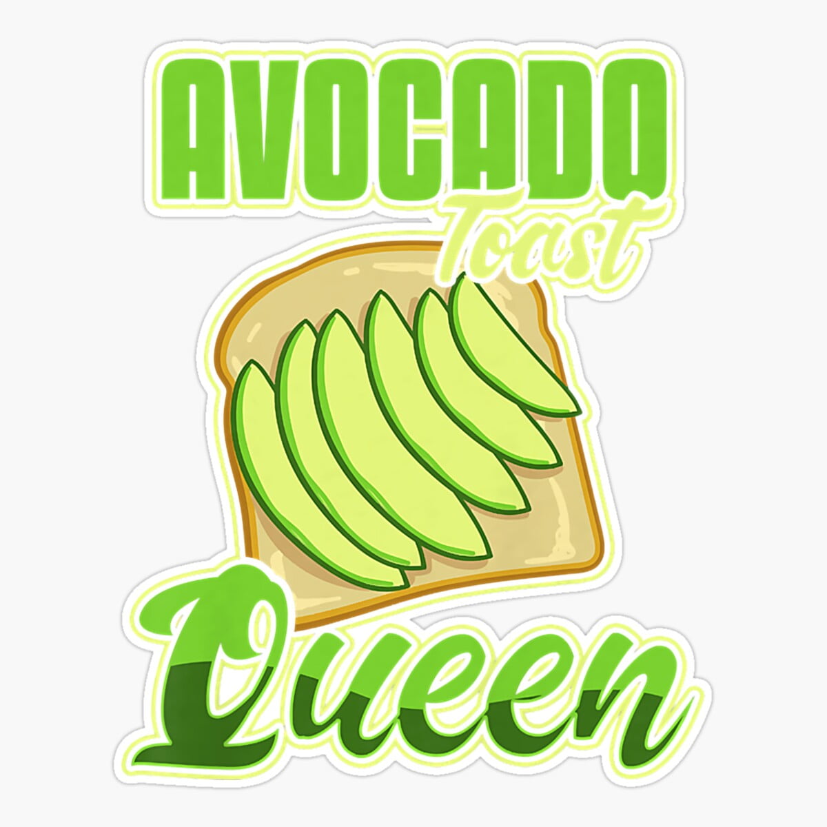 Maneki Avocado Toast Recipe Seasoning Bread Sticker, Phone Decal Water ...
