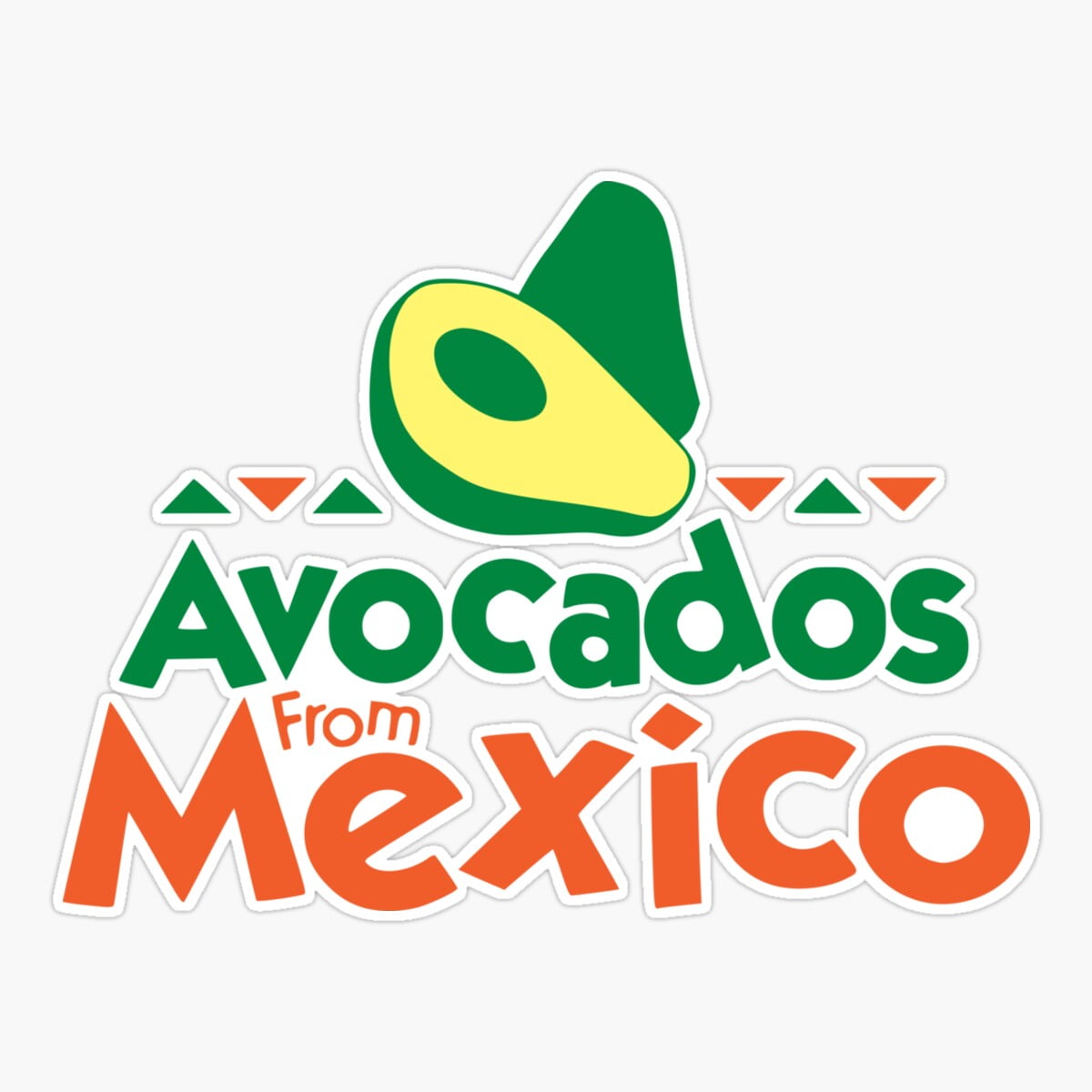 Maneki Avocados Rom Mexico Design Sticker, Phone Decal Water Bottle ...