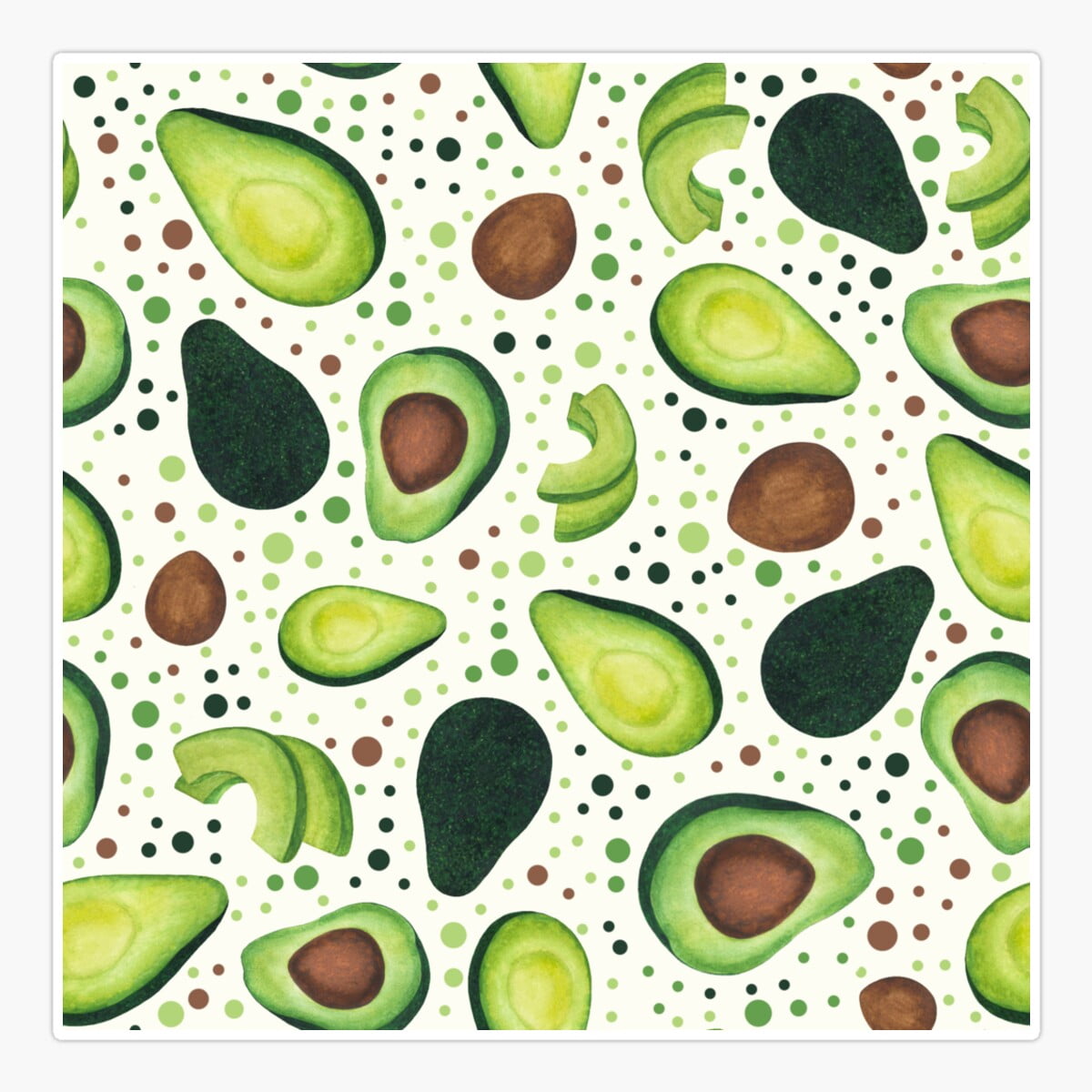 Maneki Avocados Sticker, Phone Decal Water Bottle Stickers Car Decals ...