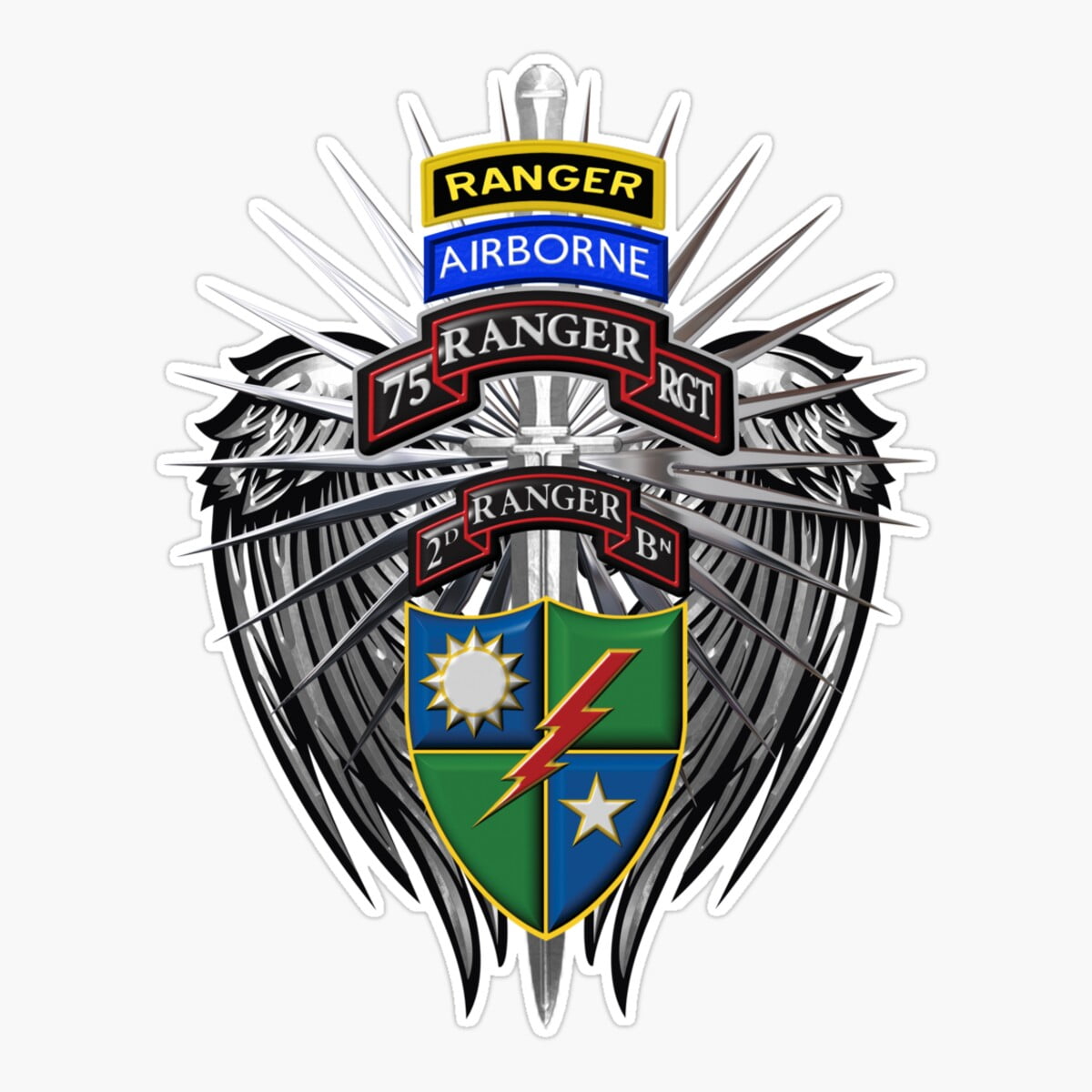 Maneki Awesome 75Th Ranger Regiment – 2Nd Battalion Er, Phone Decal ...