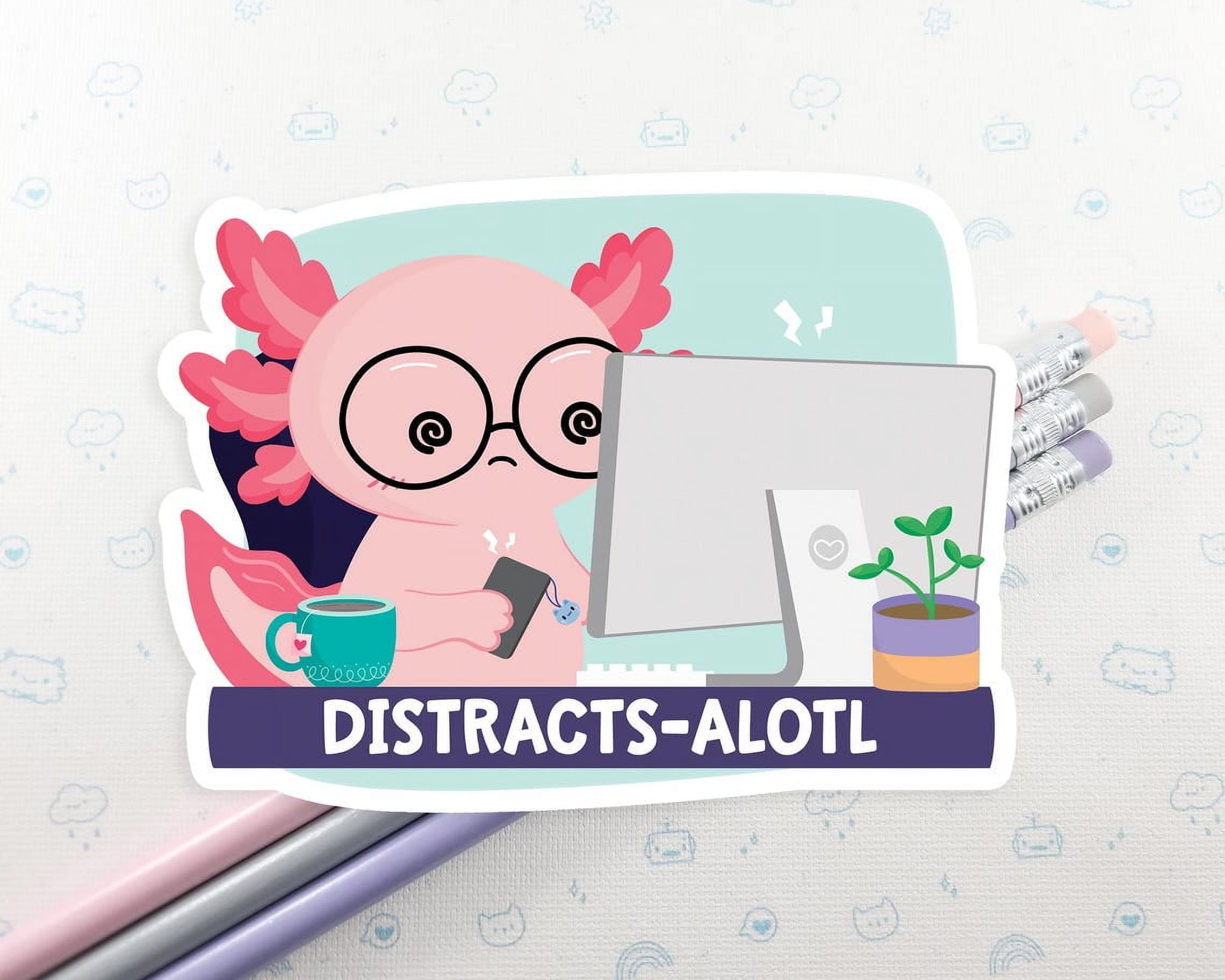 Maneki Axolotl Er, Distracts Axolotl Pun, Vinyl Ers, Laptop Decal ...