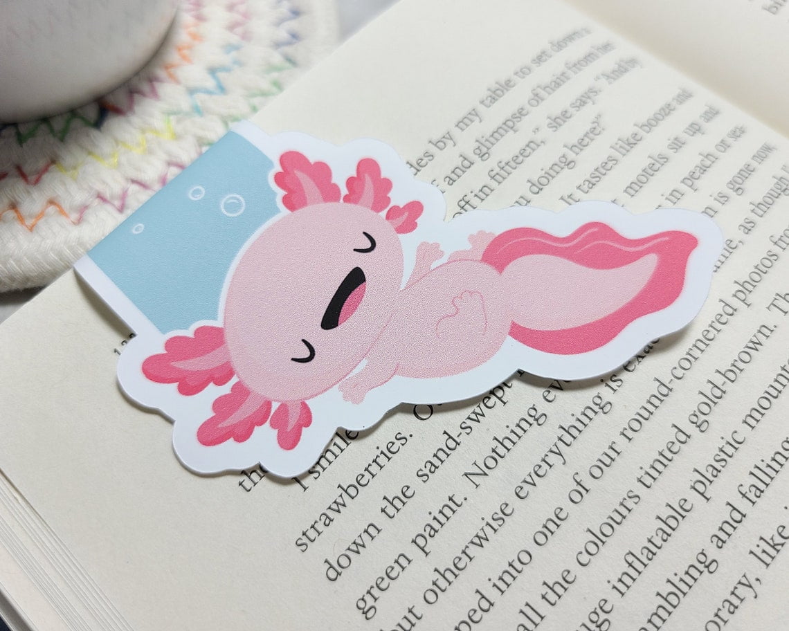 Maneki Axolotl Relaxing Magnetic Bookmark, Cute Axolotl Planner Clip ...