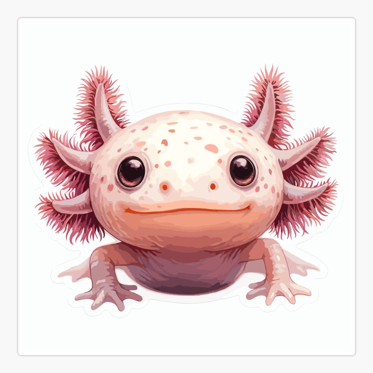 Maneki Axolotl Salamander Sticker, Phone Decal Water Bottle Stickers ...